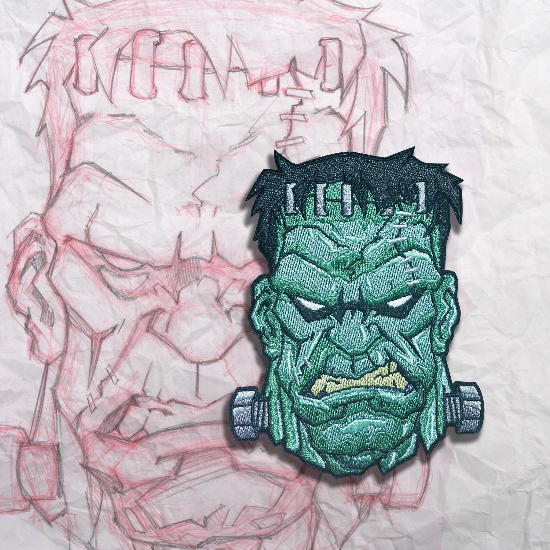Grumpy Frankenstein Embroidery Patch – Grumpy Pencil